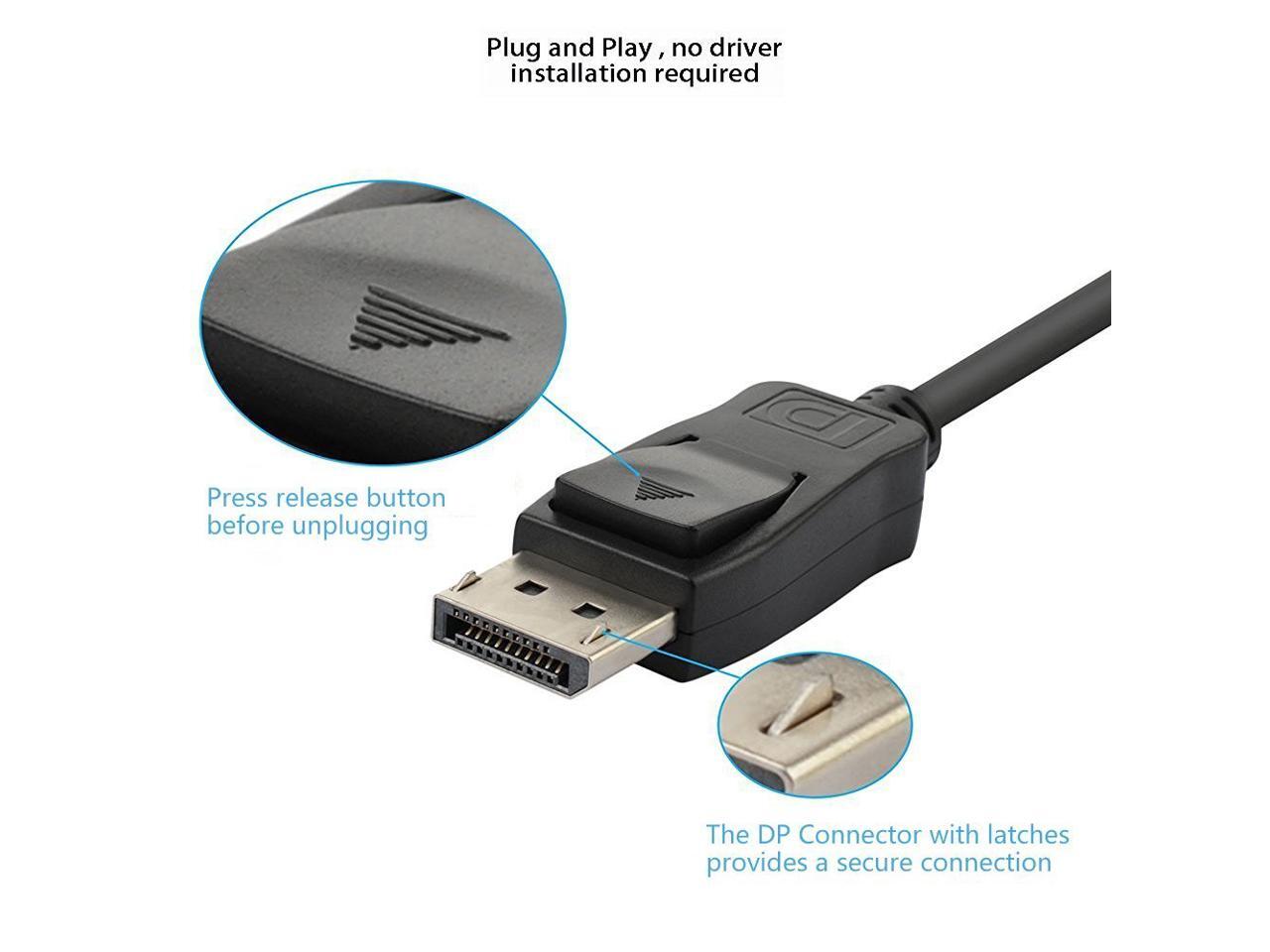 Display Port to VGA Adapter 1080P Converter, YXwin DisplayPort DP to ...