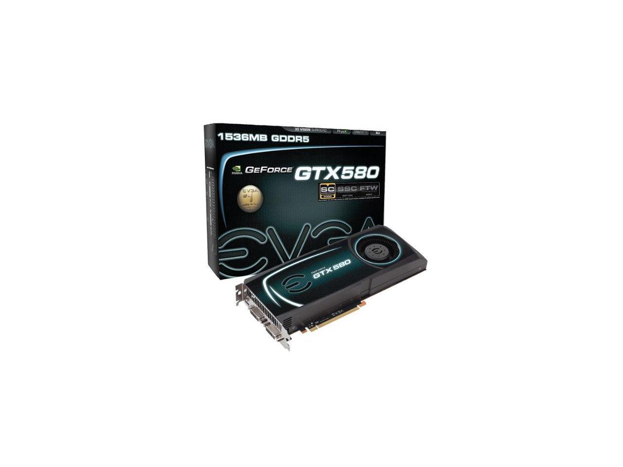 EVGA GeForce GTX 580 Superclocked 1536 MB GDDR5 PCI Express 2.0 2DVI ...