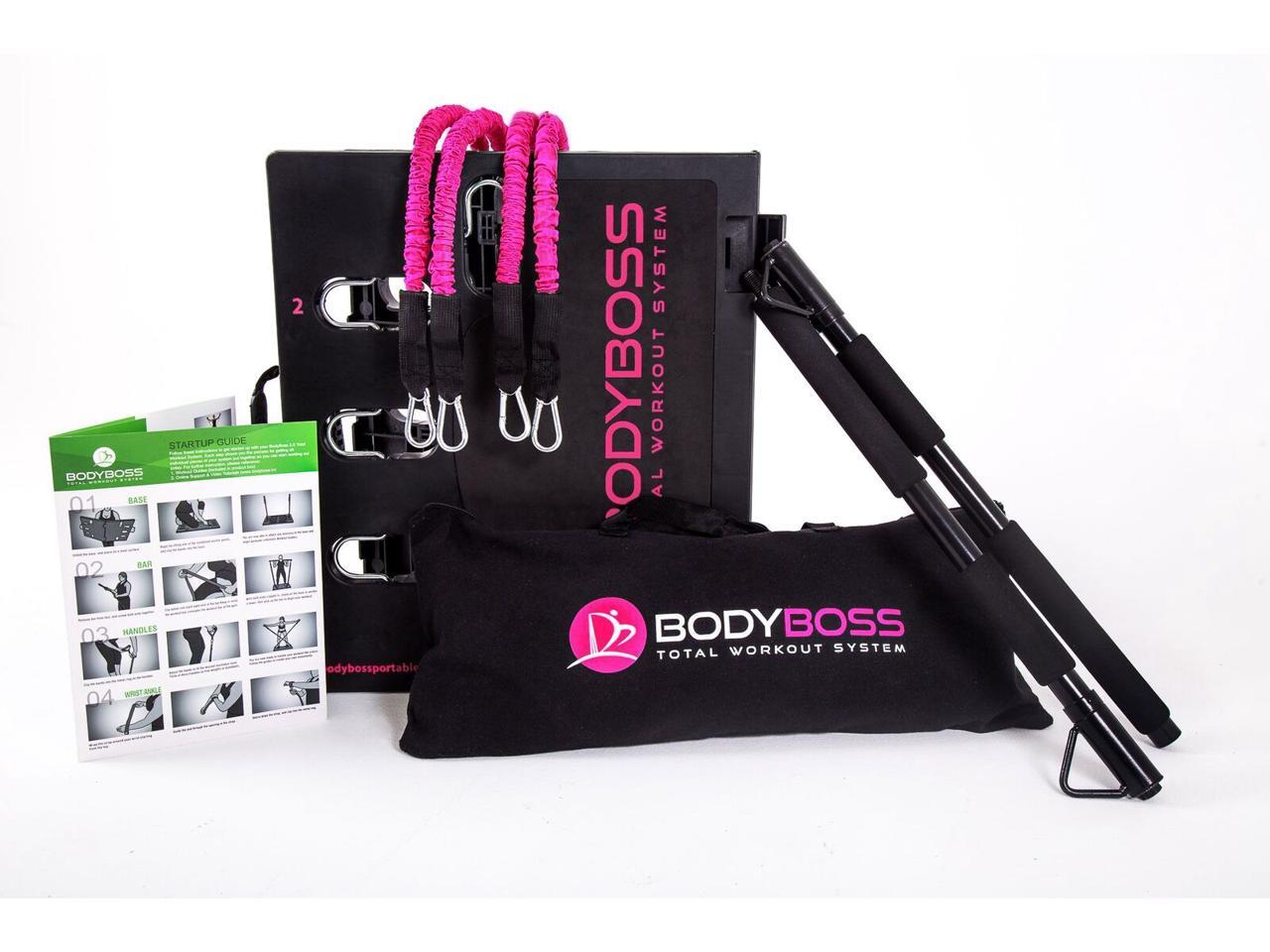 BodyBoss Home Gym 2.0 - Full Portable Gym Home Workout Package - Pink ...