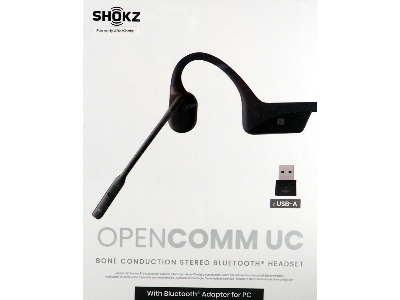 Shokz OpenComm UC Wireless Bone Conduction Stereo Bluetooth Headset Headphones C102-AA-BK-US ...