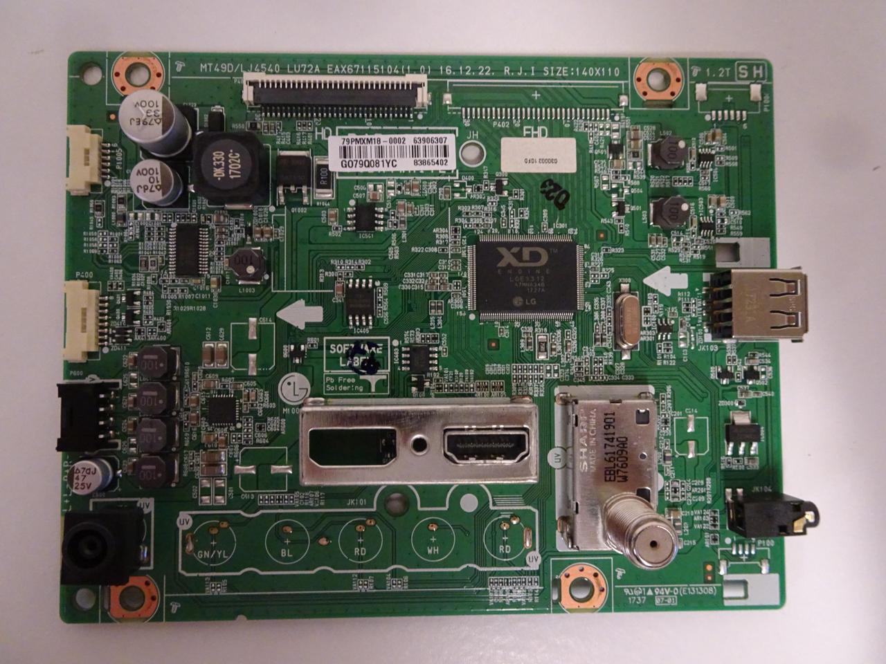LG 24LF454B-PU AUSQLPM Main Board (EAX67115104) EBU63906307 - Newegg.com