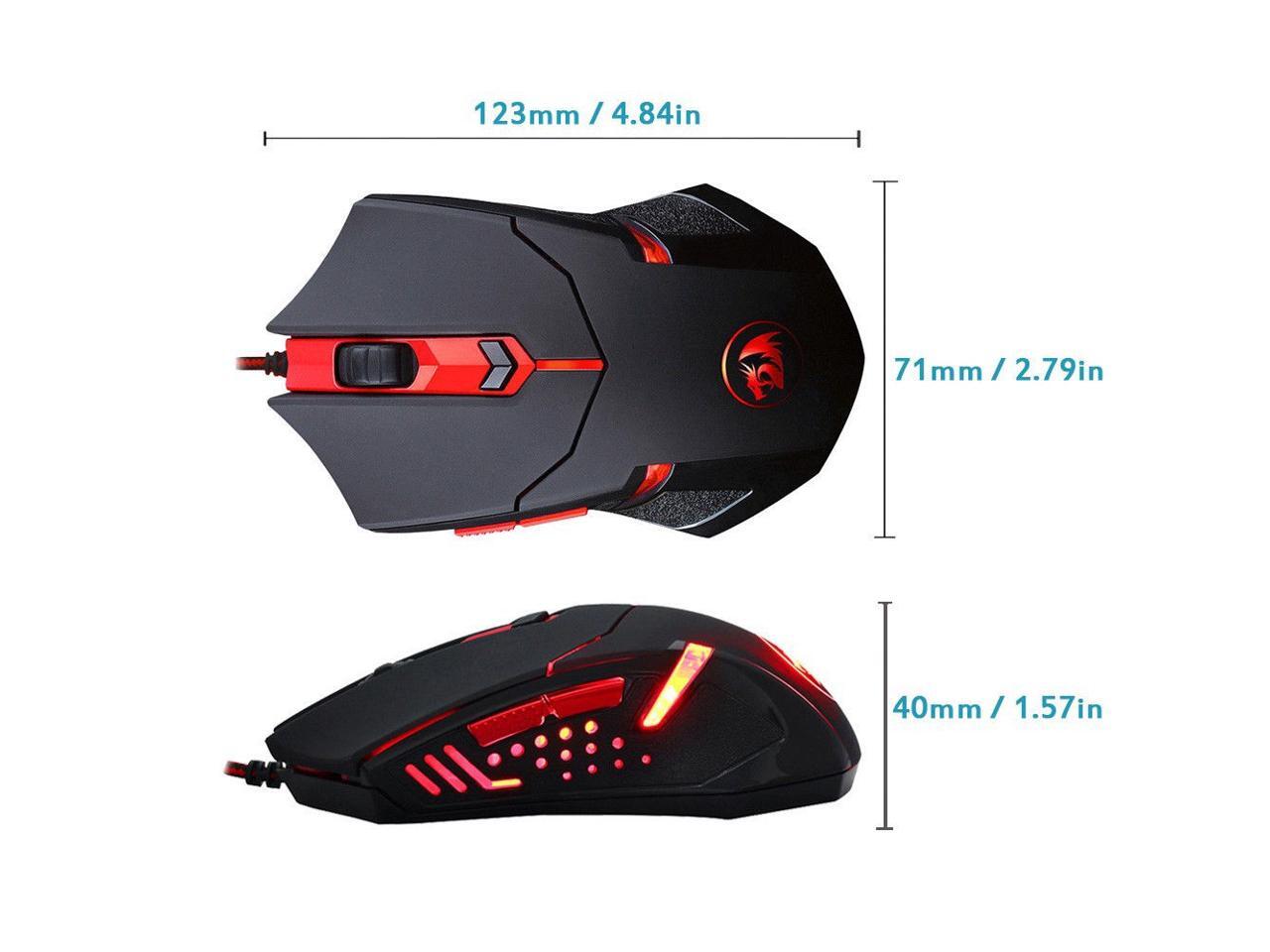 Redragon M601 Gaming Mouse wired with red led, 3200 DPI 6 Buttons ...