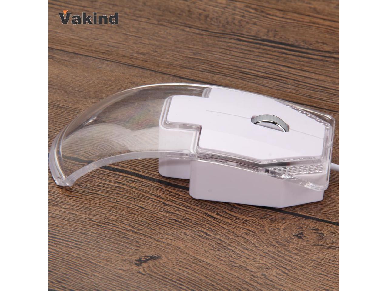 Creative Clear Computer Mouse 1000DPI Optical LED Blue Light ...