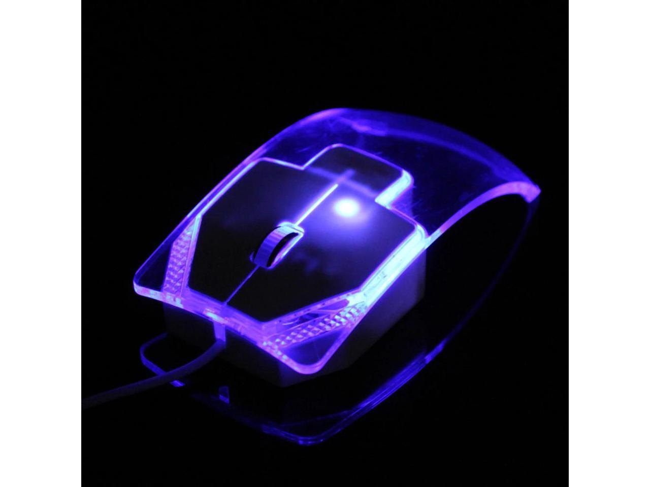 Creative Clear Computer Mouse 1000DPI Optical LED Blue Light ...
