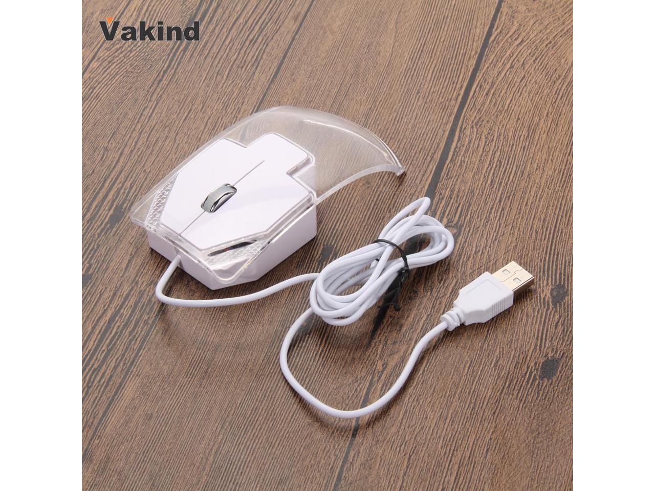 Creative Clear Computer Mouse 1000DPI Optical LED Blue Light ...