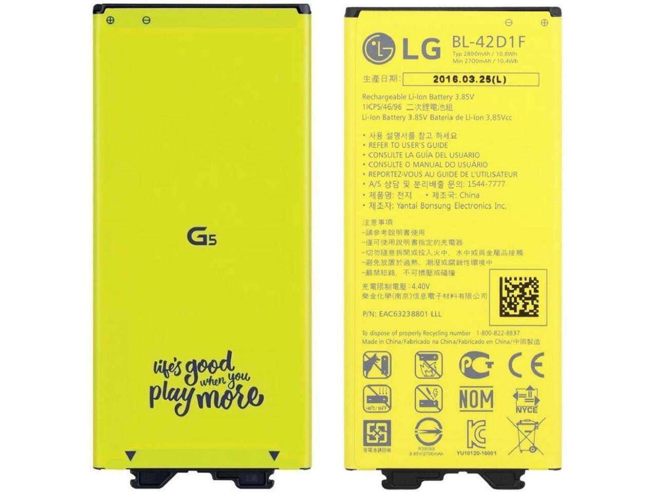LG 2800 mAh Replacement Battery for LG G5 BL-42D1F - Newegg.com