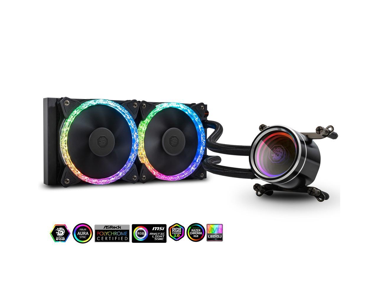 Bitspower Cyclops 240 All-In-One Liquid CPU Cooler with Notos Xtal Fans ...