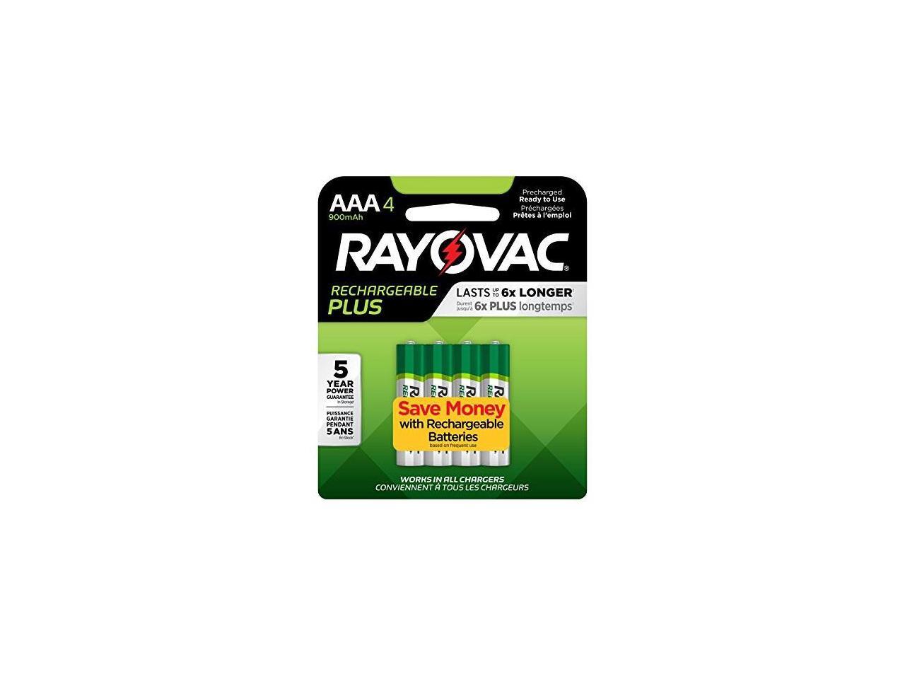 Rayovac Platinum Rechargeable NiMH Batteries, AAA, 4 per Pack - Newegg.com