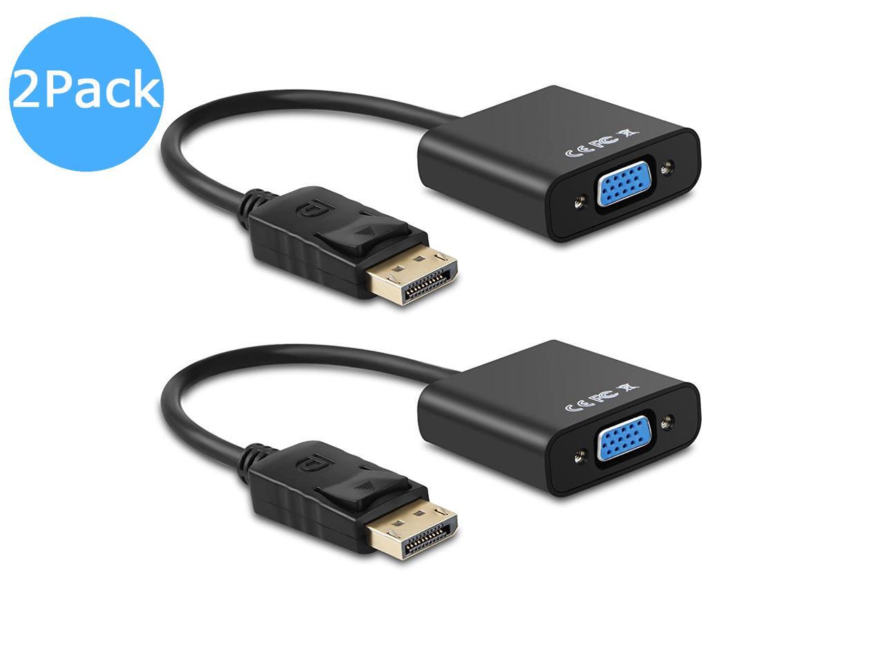 2Pack DP DisplayPort to VGA Adapter 1080p, iXever DP Display Port to ...