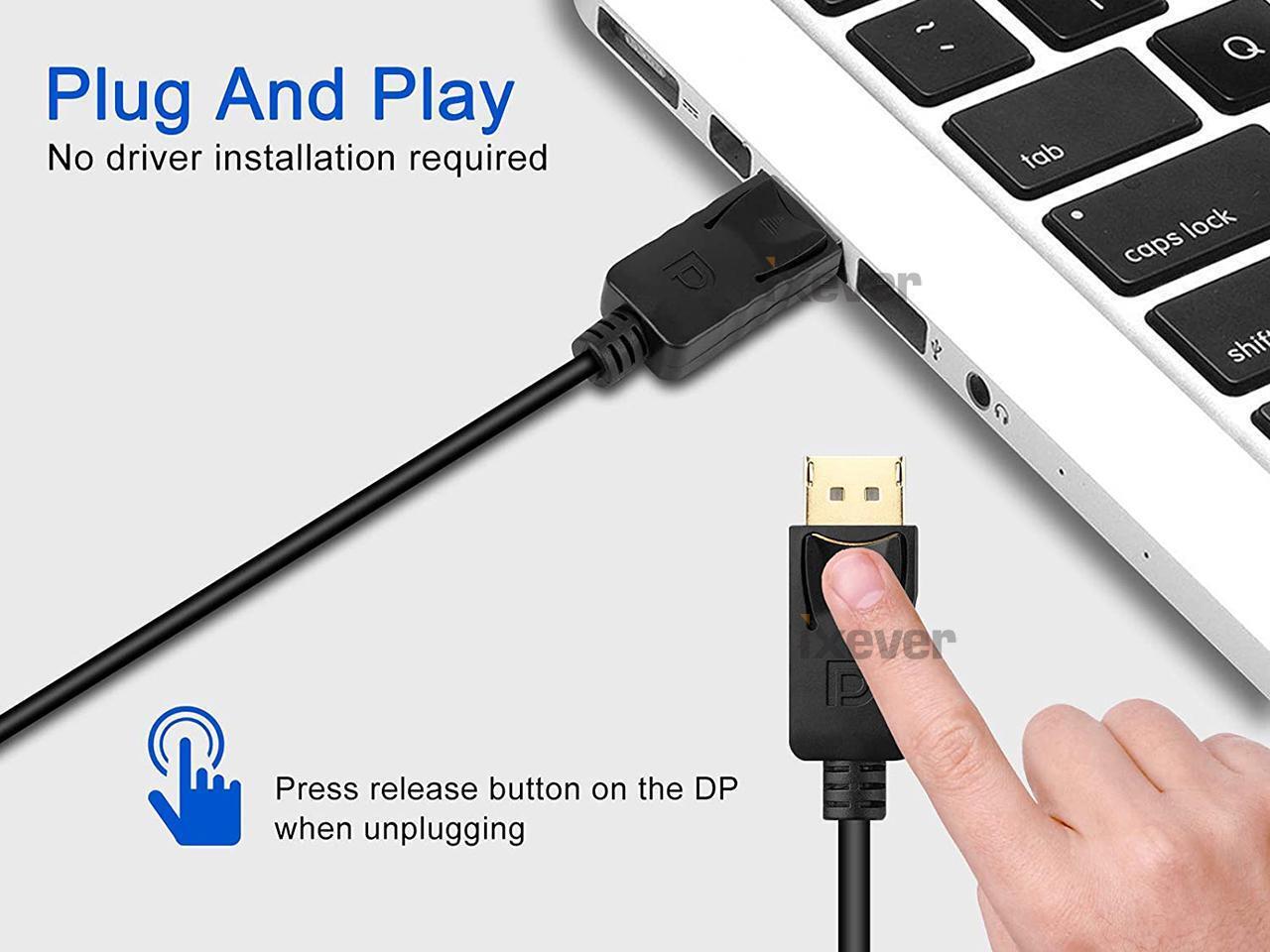 DP2VGA DisplayPort to VGA Adapter, 5 Pack Gold-Plated Display Port to ...