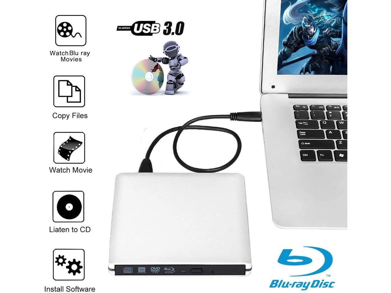 Ultra Slim 4K Blu-Ray Burner Blu-ray Writer External DVD Drive CD/DVD ...