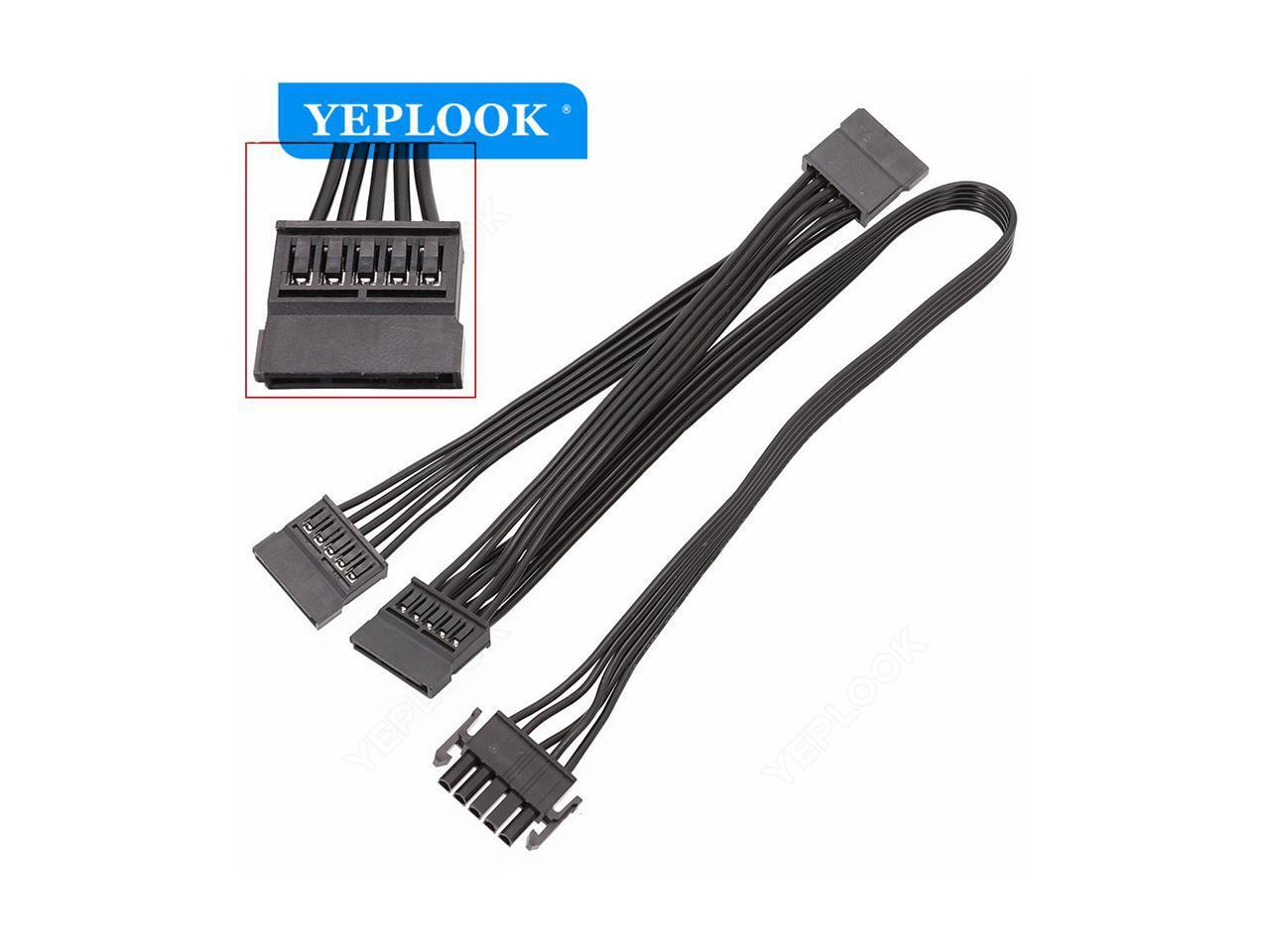 5Pin to 3x SATA Hard Driver SSD Power Supply Cable For Cooler Master ...