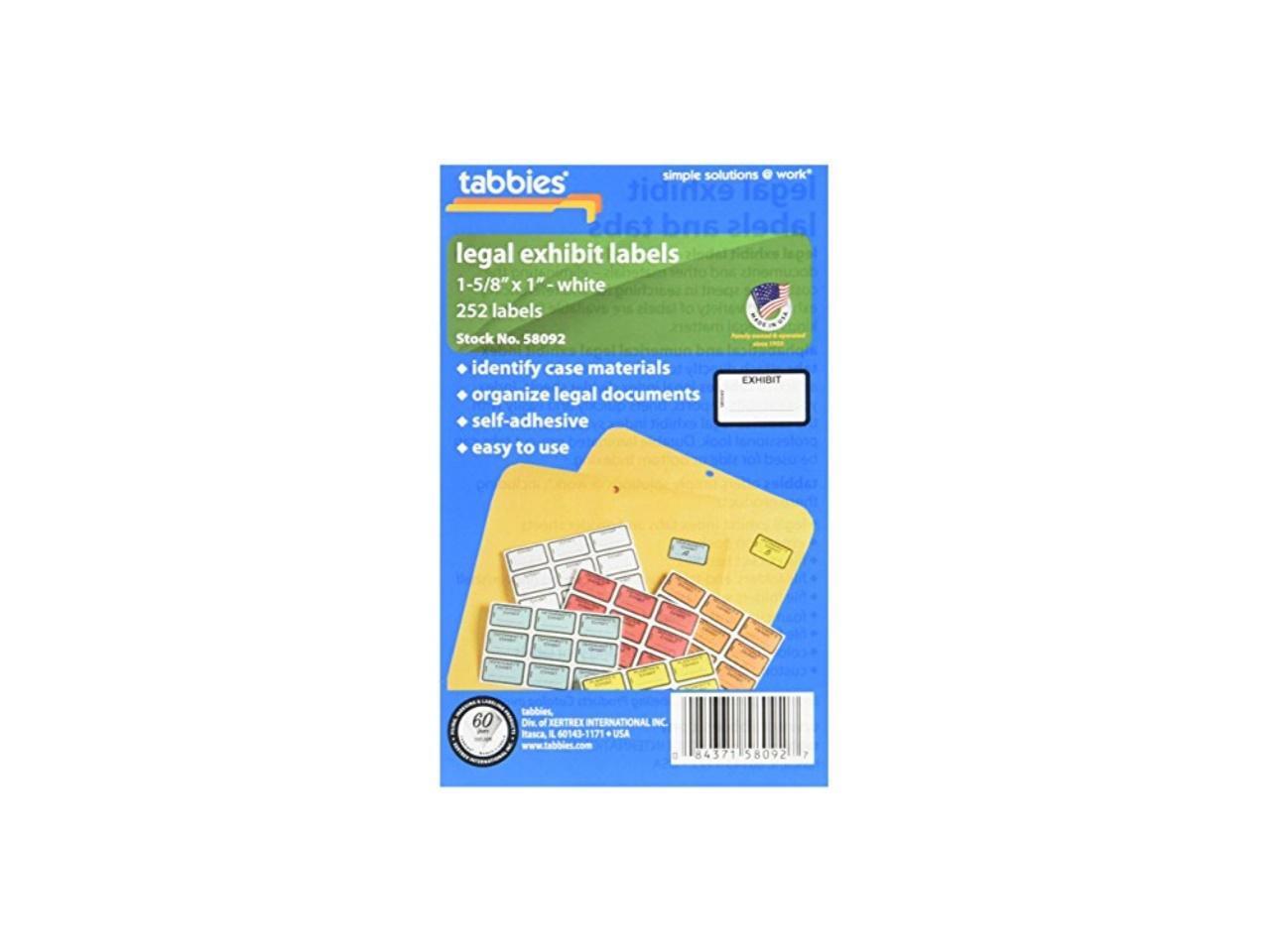 Tabbies Tabbies Color-coded Exhibit Labels 1.62" Width x 1" Length ...