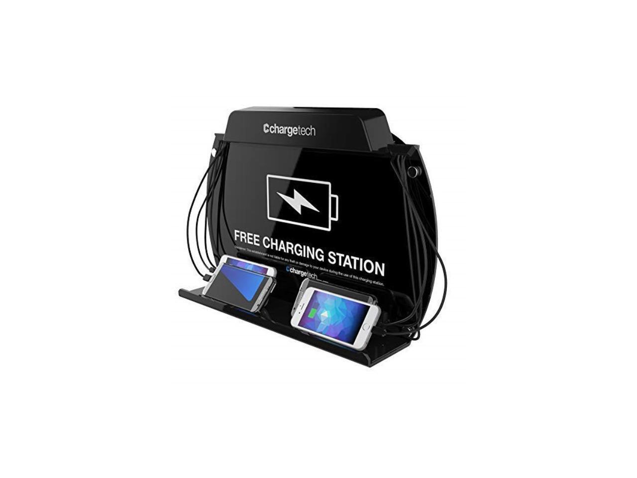 ChargeTech Wall Mount & Table Top Charging Station, (8) Braided Cables ...