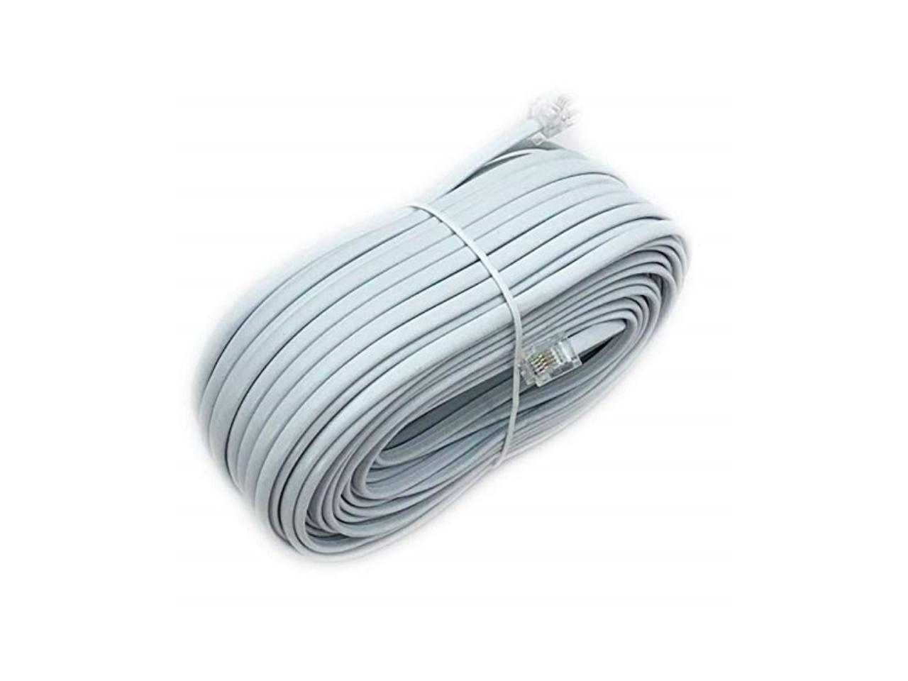 iMBAPrice 100 Feet Long Telephone Extension Cord Phone Cable Line Wire ...