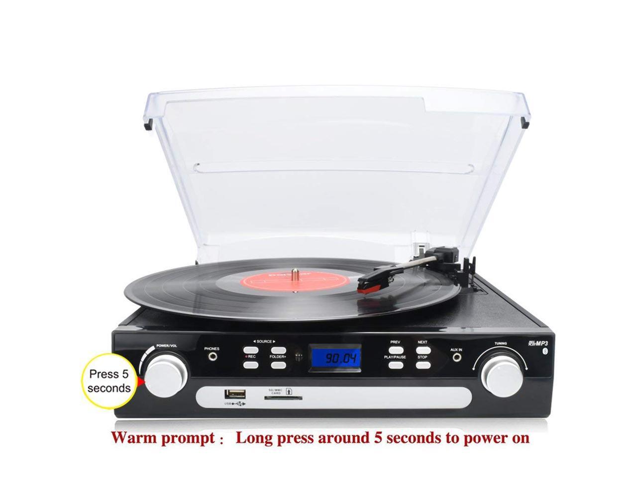DIGITNOW Bluetooth Record Player with Stereo Speakers, Turntable for ...