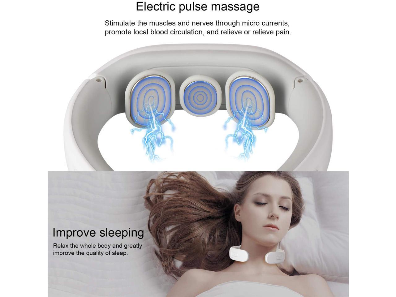 Neck Massager, Electric Pulse Neck Massager, Wireless Deep Tissue Neck ...