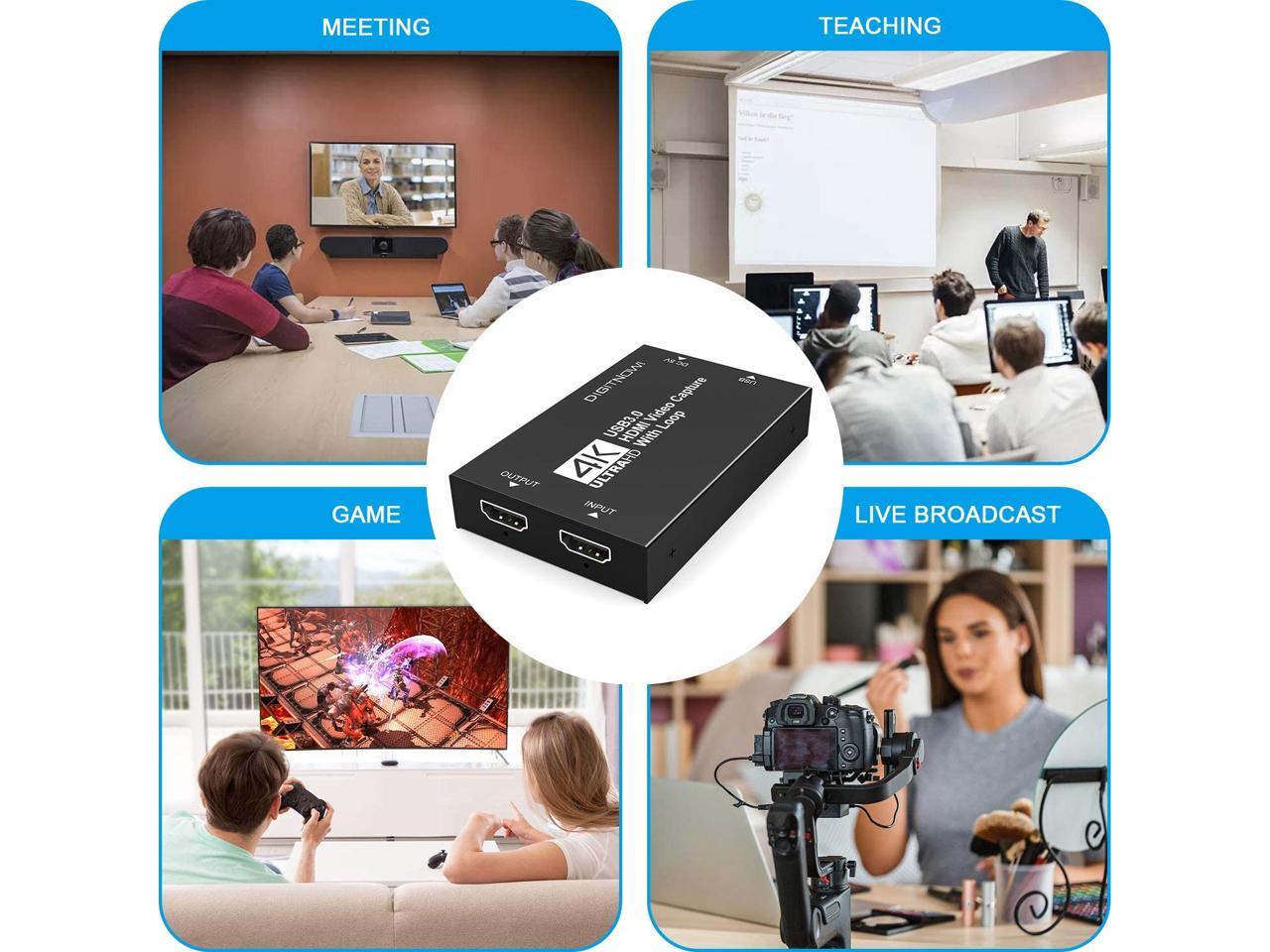 DIGITNOW 4K Video Capture Card with Loop Out, HDMI USB 3.0 Video ...