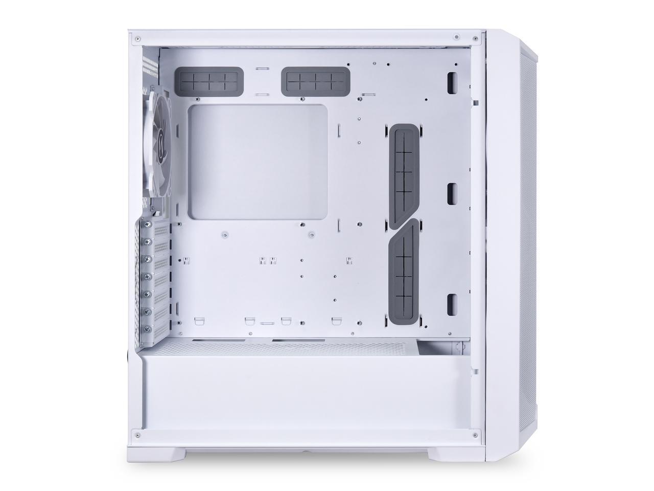LIAN LI LANCOOL 215 W White Steel / Tempered Glass ATX Mid Tower ...