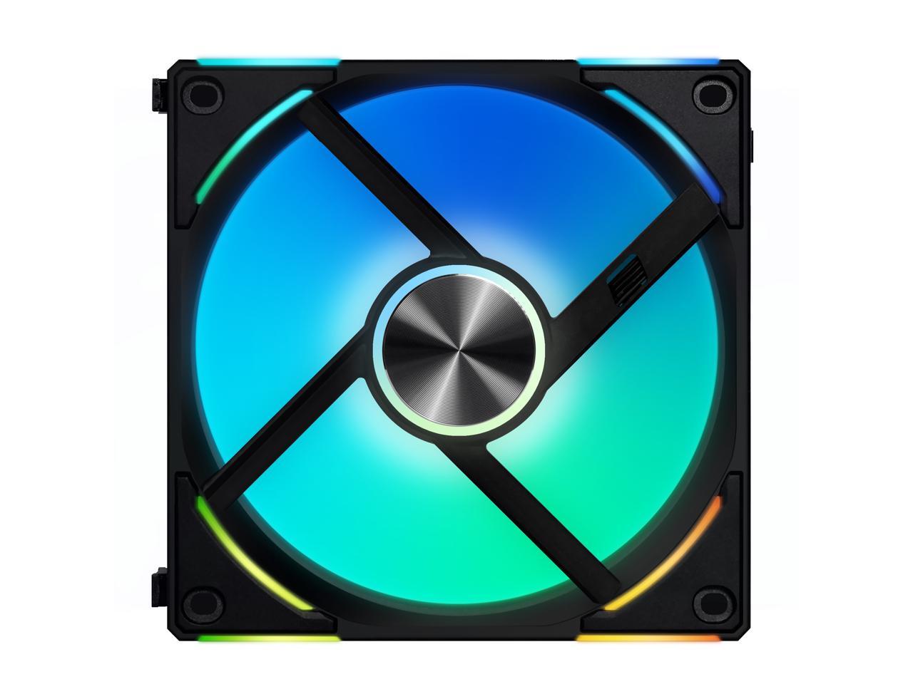 LIAN LI UNI Fan AL120 V2 RGB Black 3x 120mm Fan Pack with Controller ...