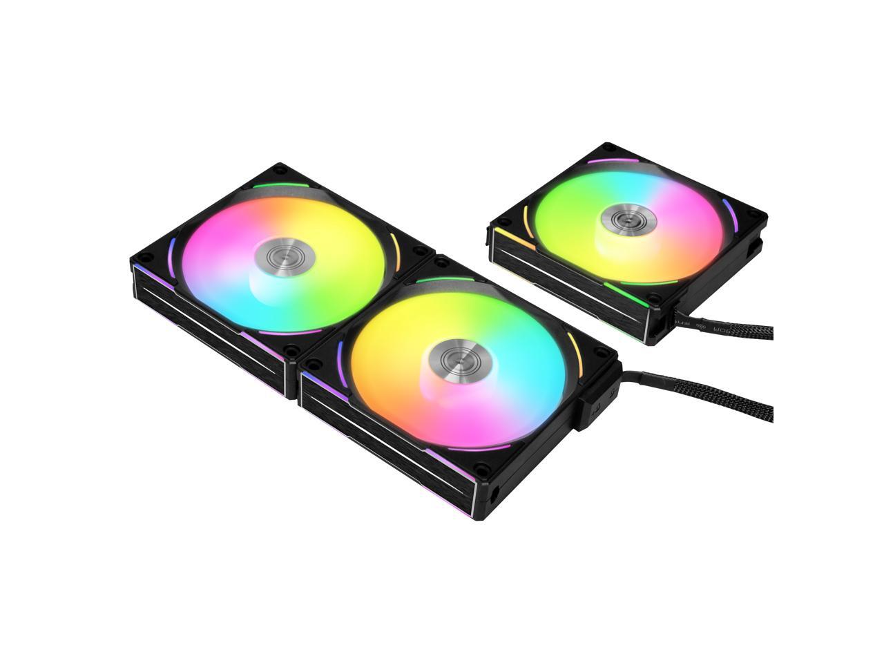LIAN LI UNI Fan AL120 V2 RGB Black 3x 120mm Fan Pack with Controller ...