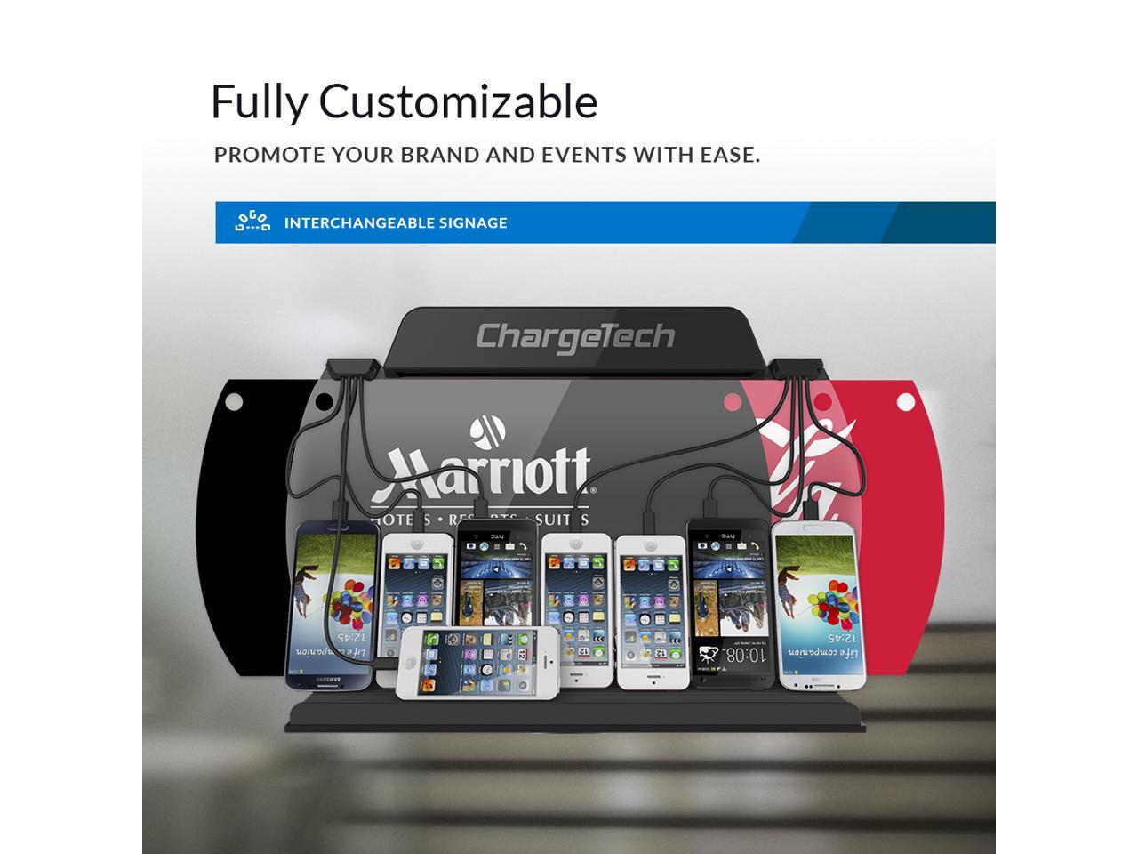 ChargeTech Wall Mount & Table Top Charging Station, (8) Braided Cables ...