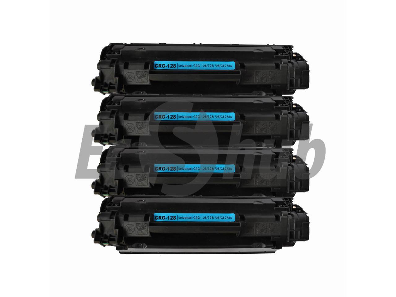 4 Pack Compatible Canon 128 toner HP CE278A 78A Toner Cartridge for ...