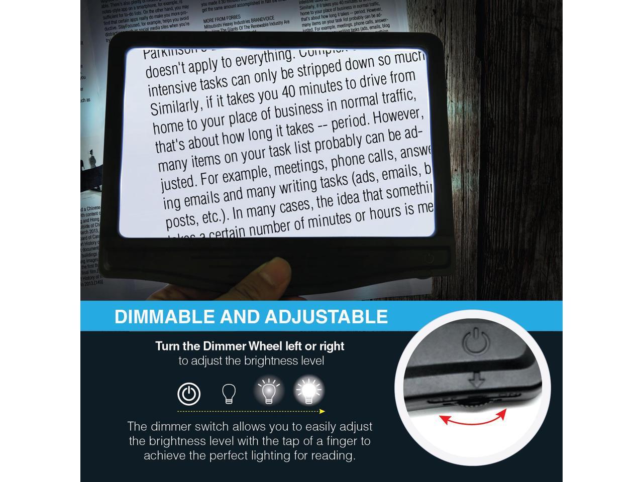 MagniPros 3X Large Ultra Bright LED Page Magnifier with 12 Anti-Glare ...