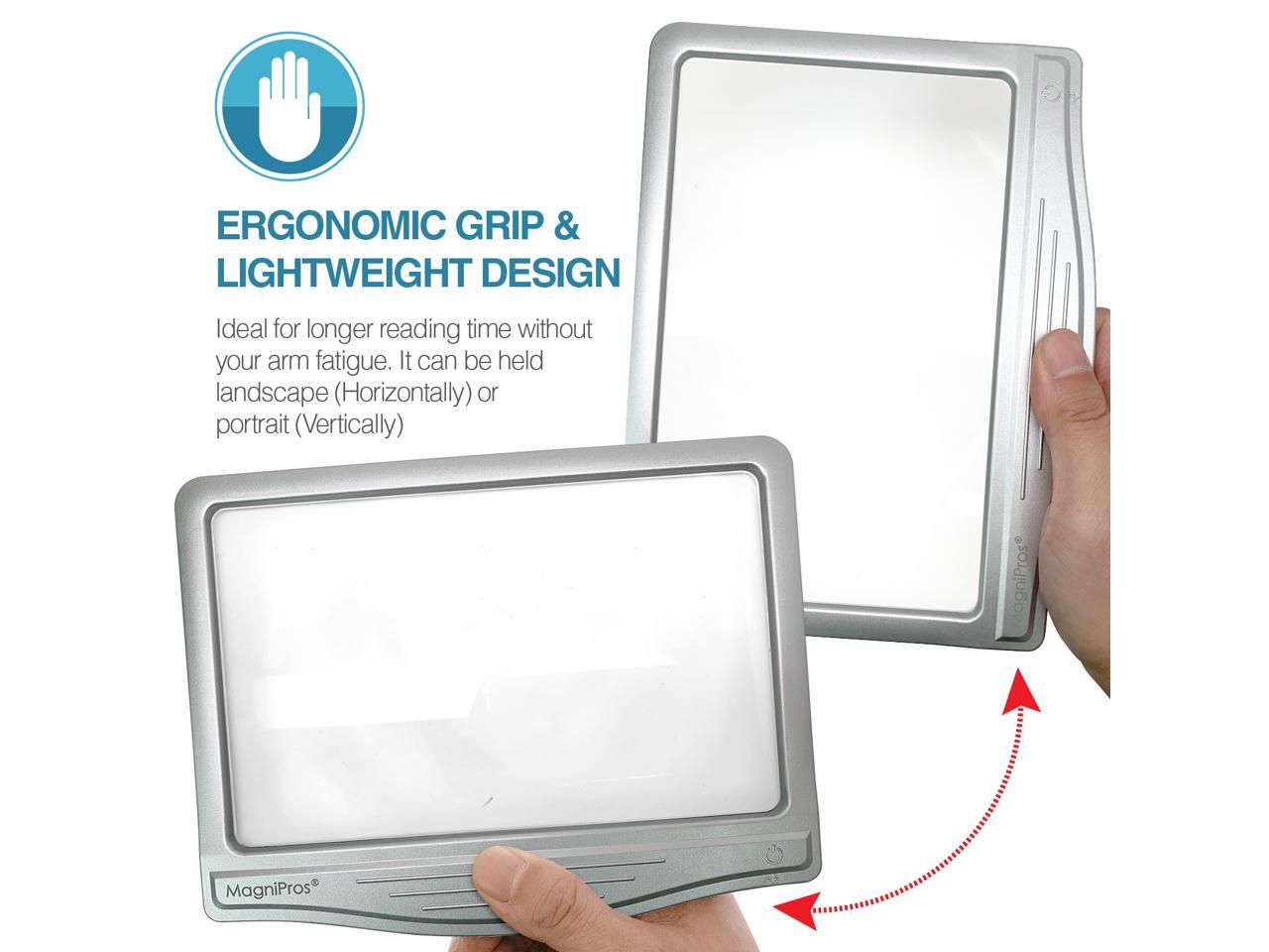 MagniPros 3X Large Ultra Bright LED Page Magnifier with 12 Anti-Glare ...