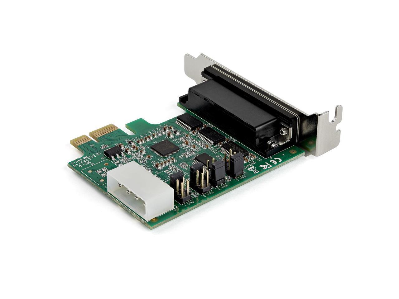 StarTech.com PEX4S953LP 4-Port PCI Express RS232 Serial Adapter Card - 16950 UART - 256-byte ...