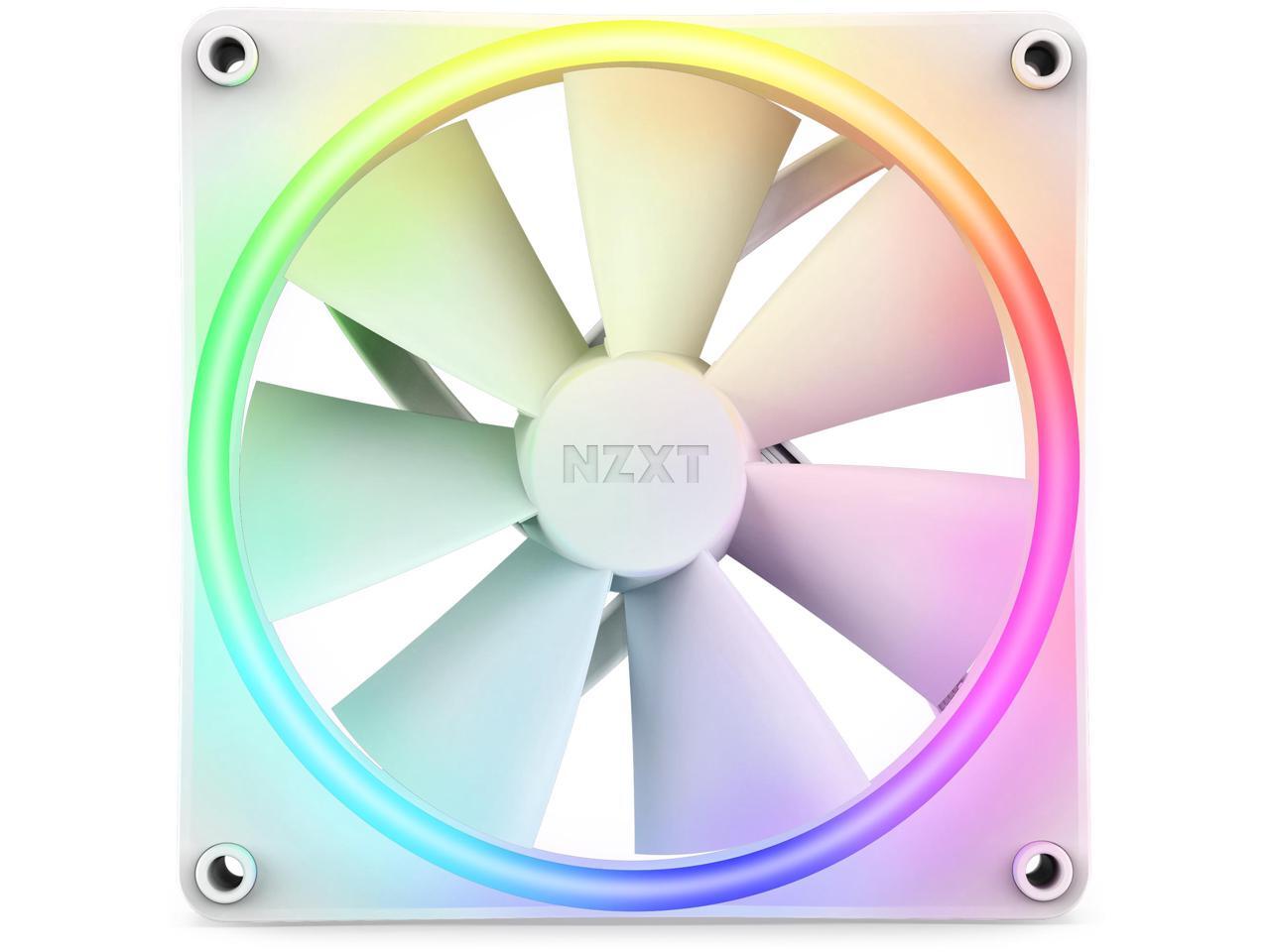 NZXT F140RGB Duo - 140mm Dual-sided RGB Fan - Twin Pack (White) w/RGB ...