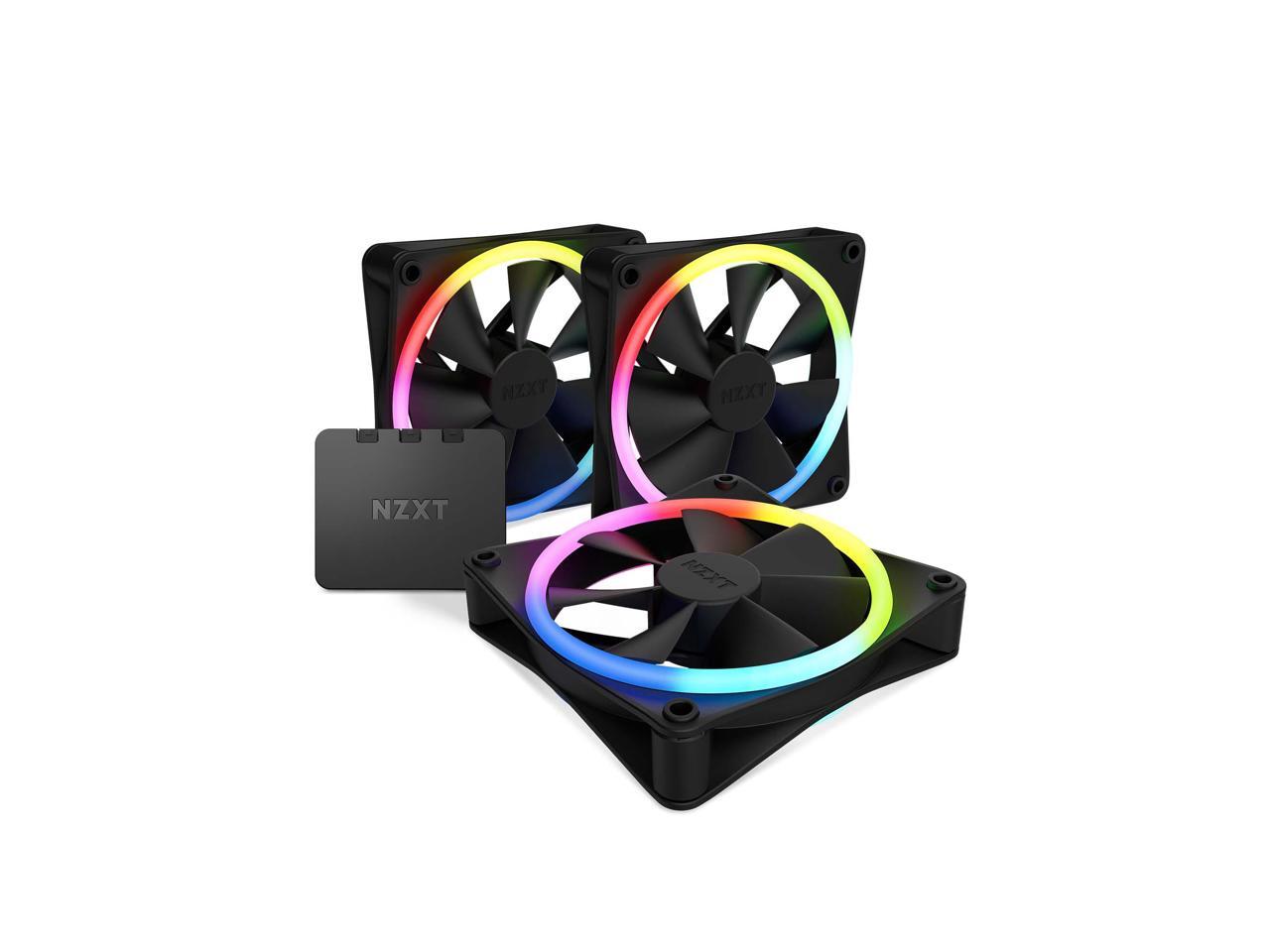 NZXT F120RGB Duo - 120mm Dual-sided RGB Fan - Triple Pack (Black) w/RGB ...