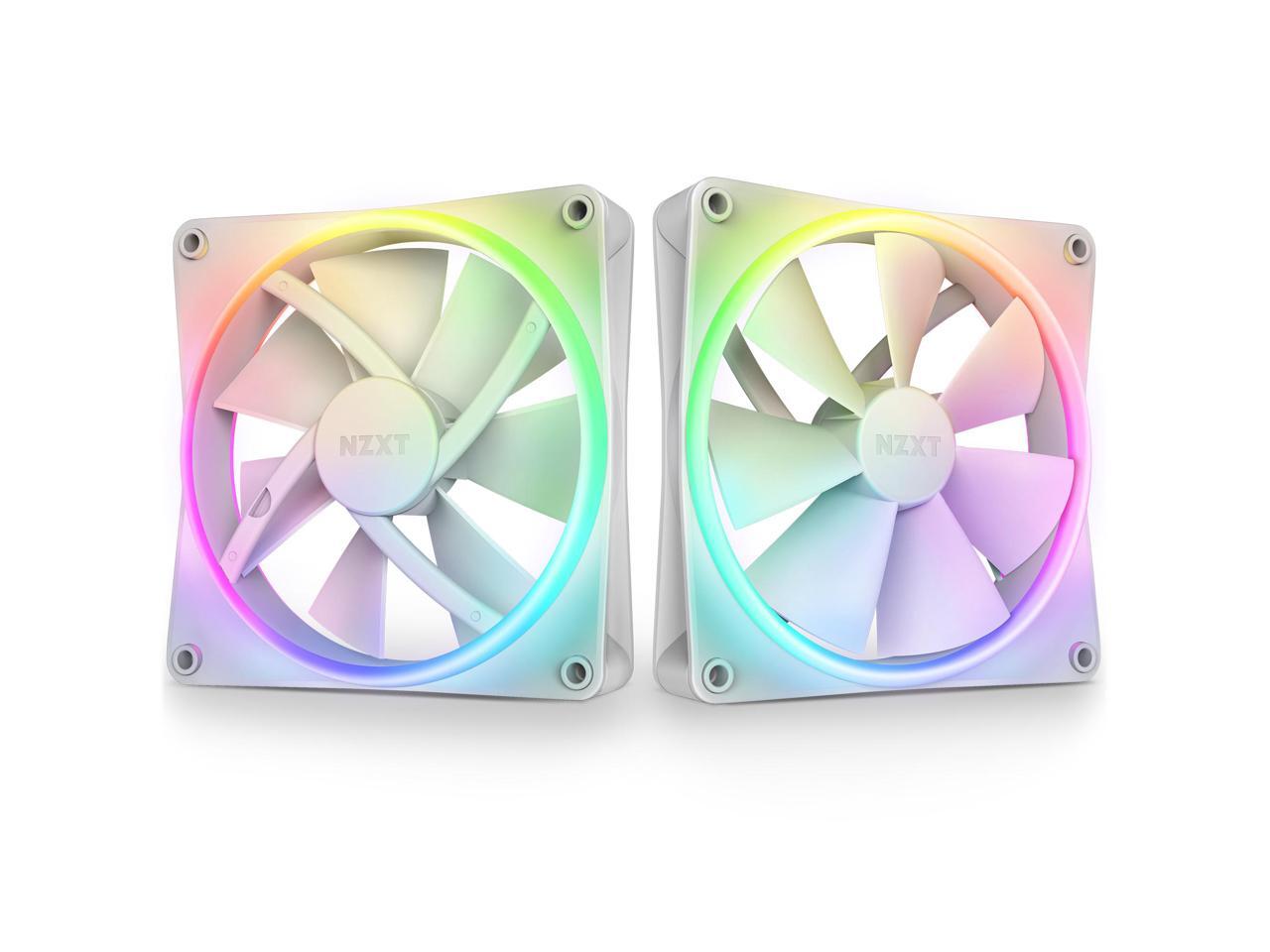 NZXT F140RGB Duo - 140mm Dual-sided RGB Fan - Twin Pack (White) w/RGB ...