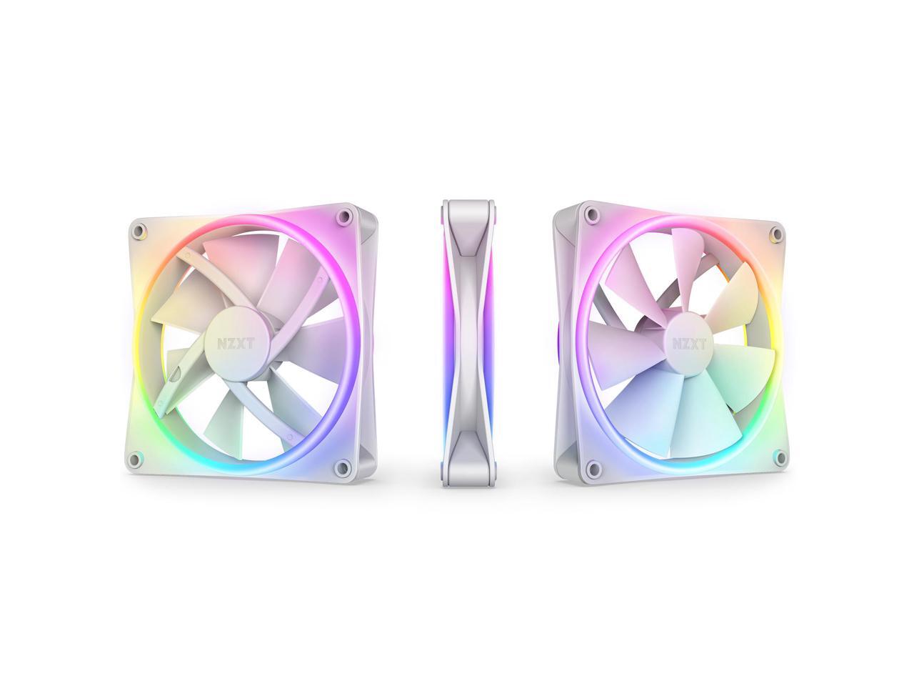 NZXT F120RGB Duo - 120mm Dual-sided RGB Fan - Triple Pack (White) w/RGB ...