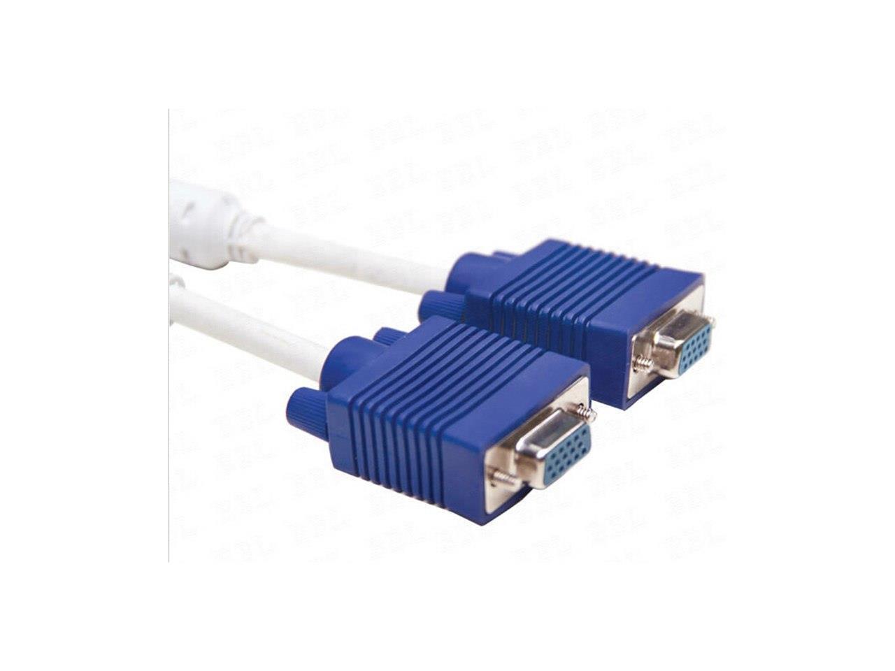 High Quality 1 Computer to Dual 2 Monitor VGA Splitter Cable Video Y ...