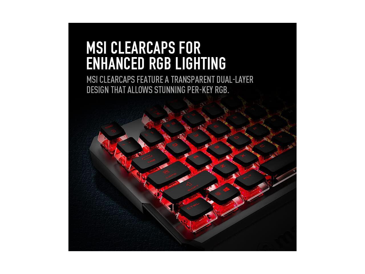MSI Vigor GK71 RGB Mechanical Gaming Keyboard with MSI Sonic Red ...