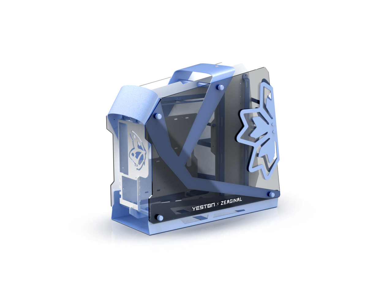 Zeaginal ZC-09 X YESTON Tempered Glass Mini Computer Case Support 360mm ...