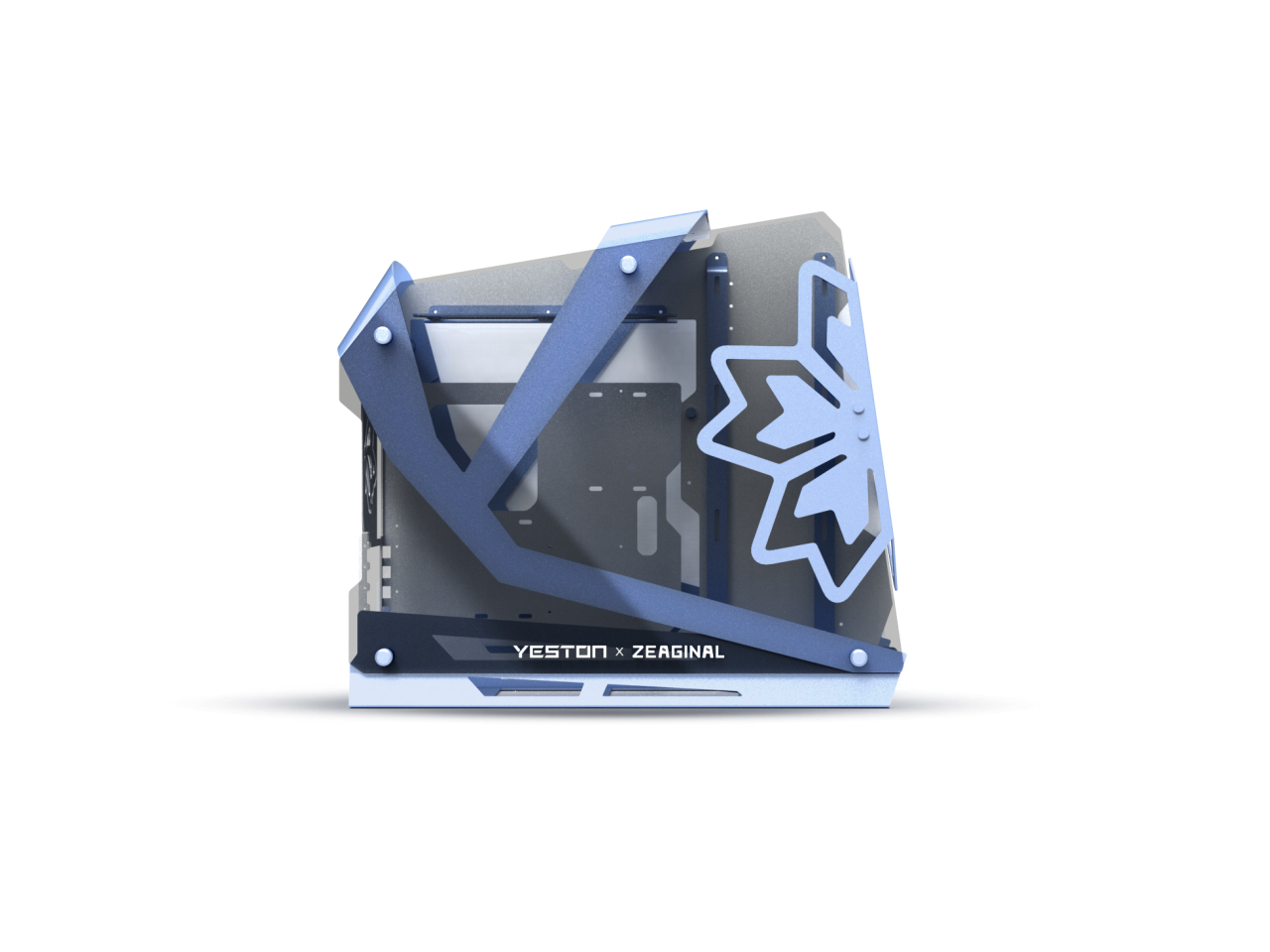 Zeaginal ZC-09 X YESTON Tempered Glass Mini Computer Case Support 360mm ...