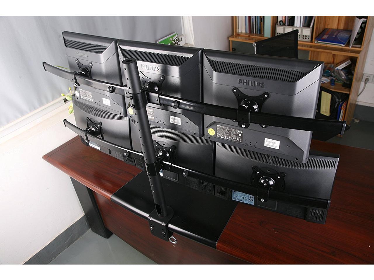 XtremPro 6 Monitors Desk Mount Bracket, 13" - 27", Adjustable Height ...