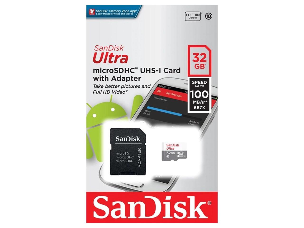 SanDisk 32GB Micro SD SDHC MicroSD TF Class 10 32G 32 GB Mobile Ultra ...