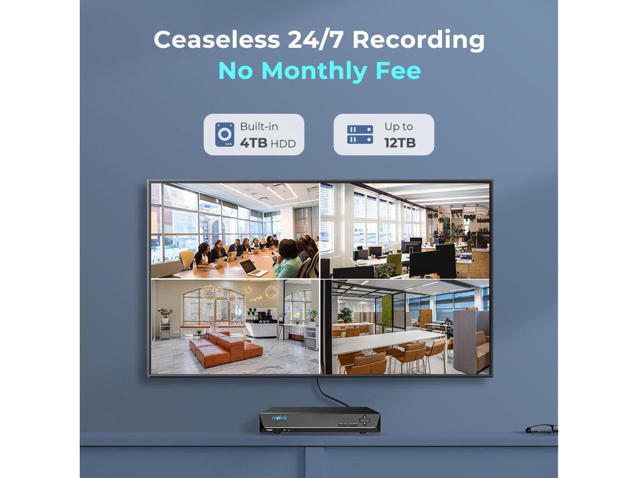 REOLINK 12MP PoE Security Camera System, 8pcs H.265 12MP Security ...