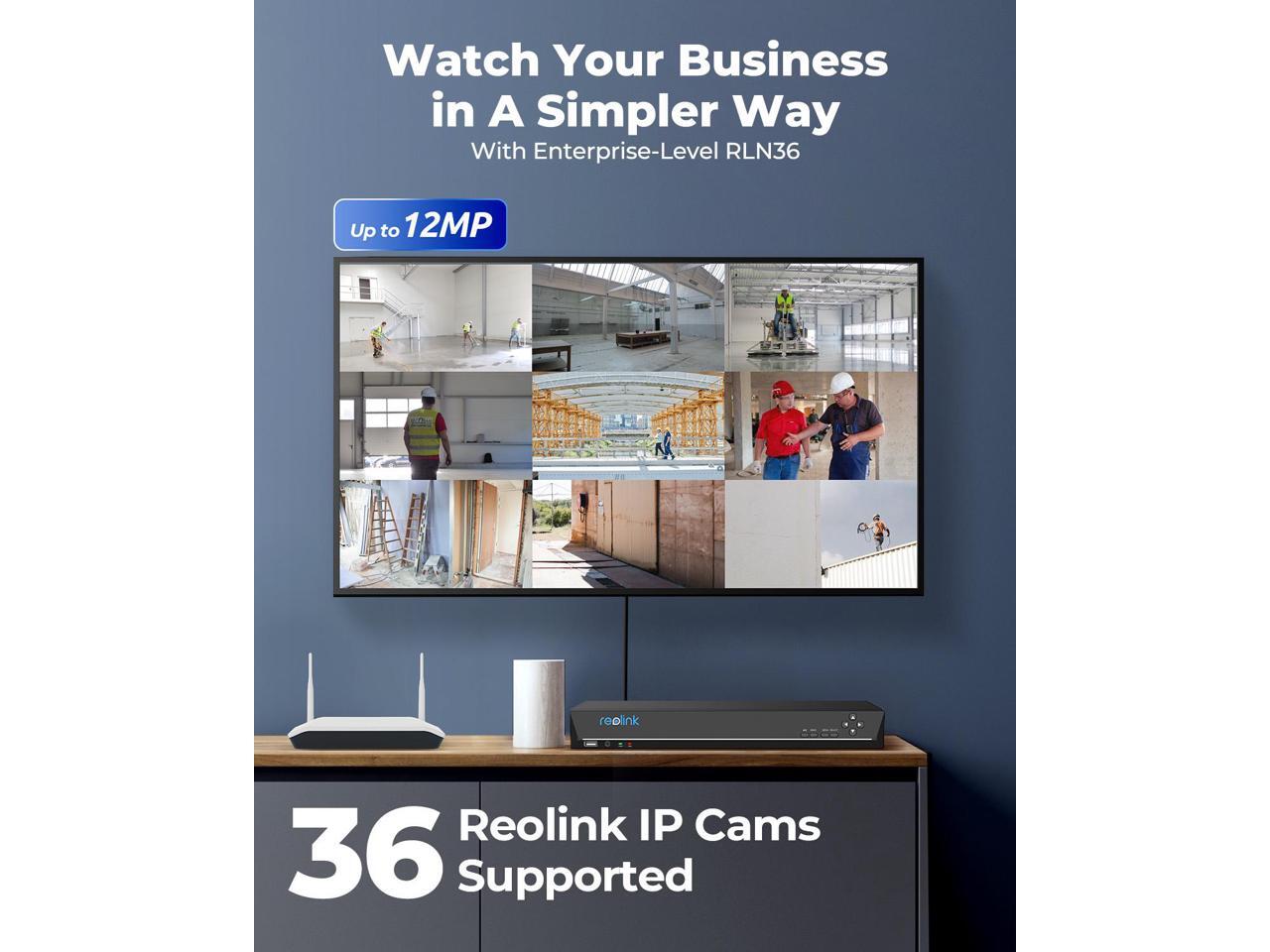 REOLINK 36 Channel 12MP PoE NVR, Capacity Up to 48TB Supports 6K 4K 5MP ...