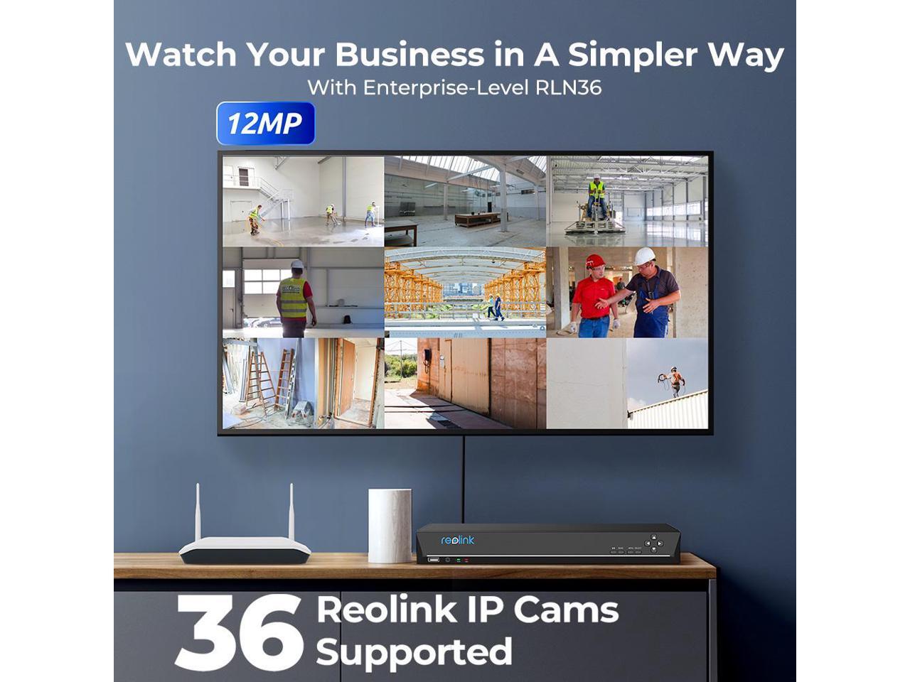 REOLINK 36 Channel 12MP PoE NVR Video Recorder, Capacity Up to 48TB ...