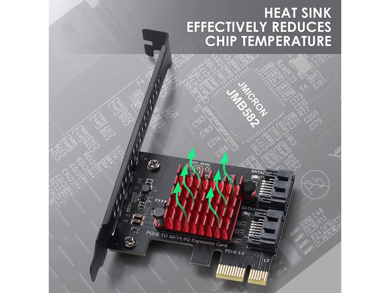 2 SATA expansion card, PCI-E 3.0 GEN3 JMICRON + JMB582 chip, 6Gbit/s ...