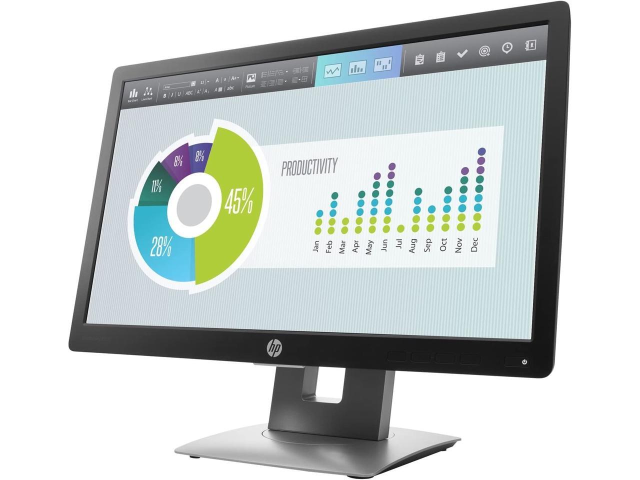 HP EliteDisplay E202 20" HD+ 1600 x 900 HDMI DisplayPort VGA USB 2.0 ...