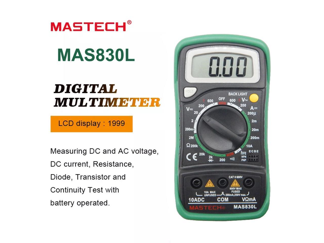 Mastech MAS830L Multimeter Digital Multitester Current Resistance ...