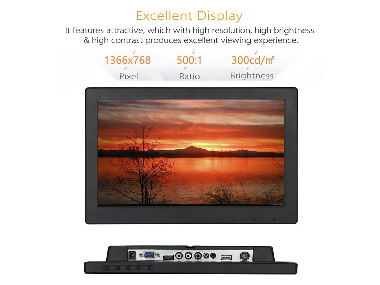 12 inch Monitor TFT LCD 1366x768 with Video Audio AV VGA BNC HDMI 11.6 ...