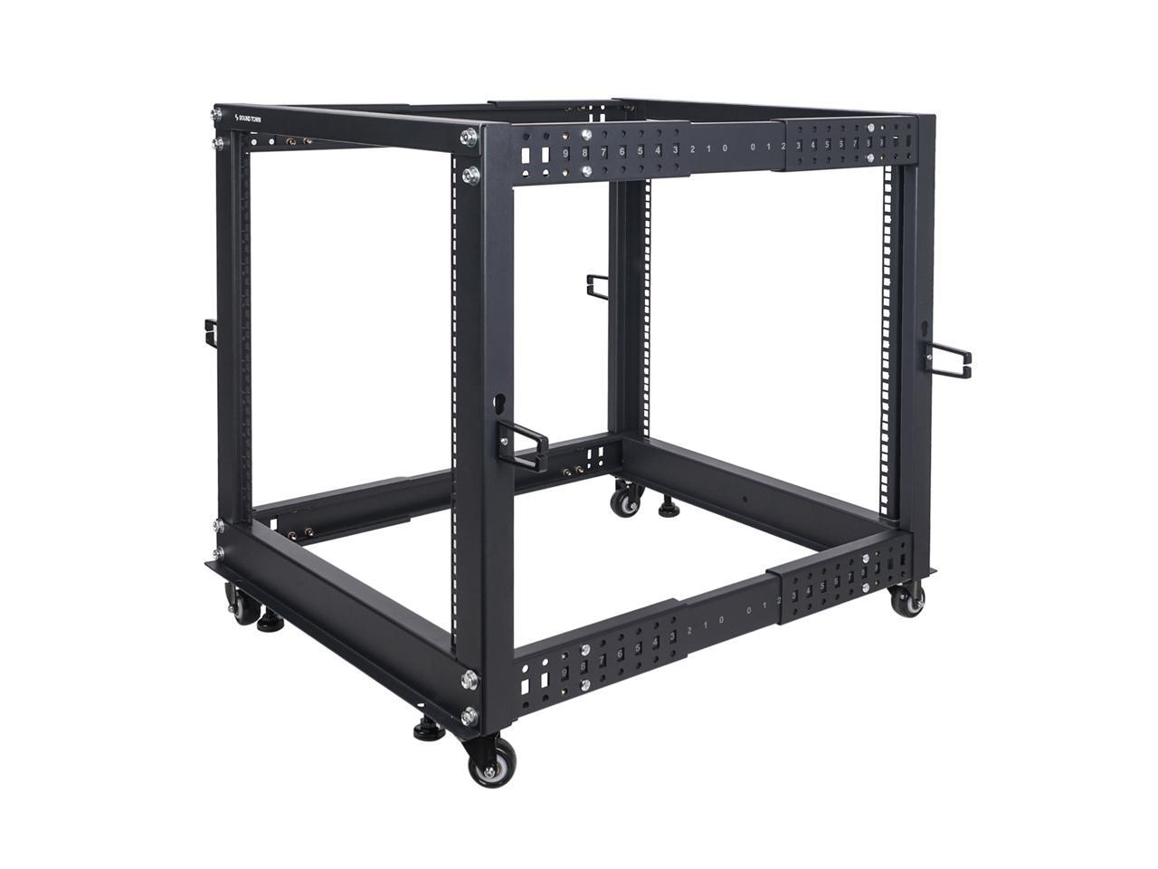Sound Town 4-Post 12U Open Frame Sever and Network Equipment Rack with ...