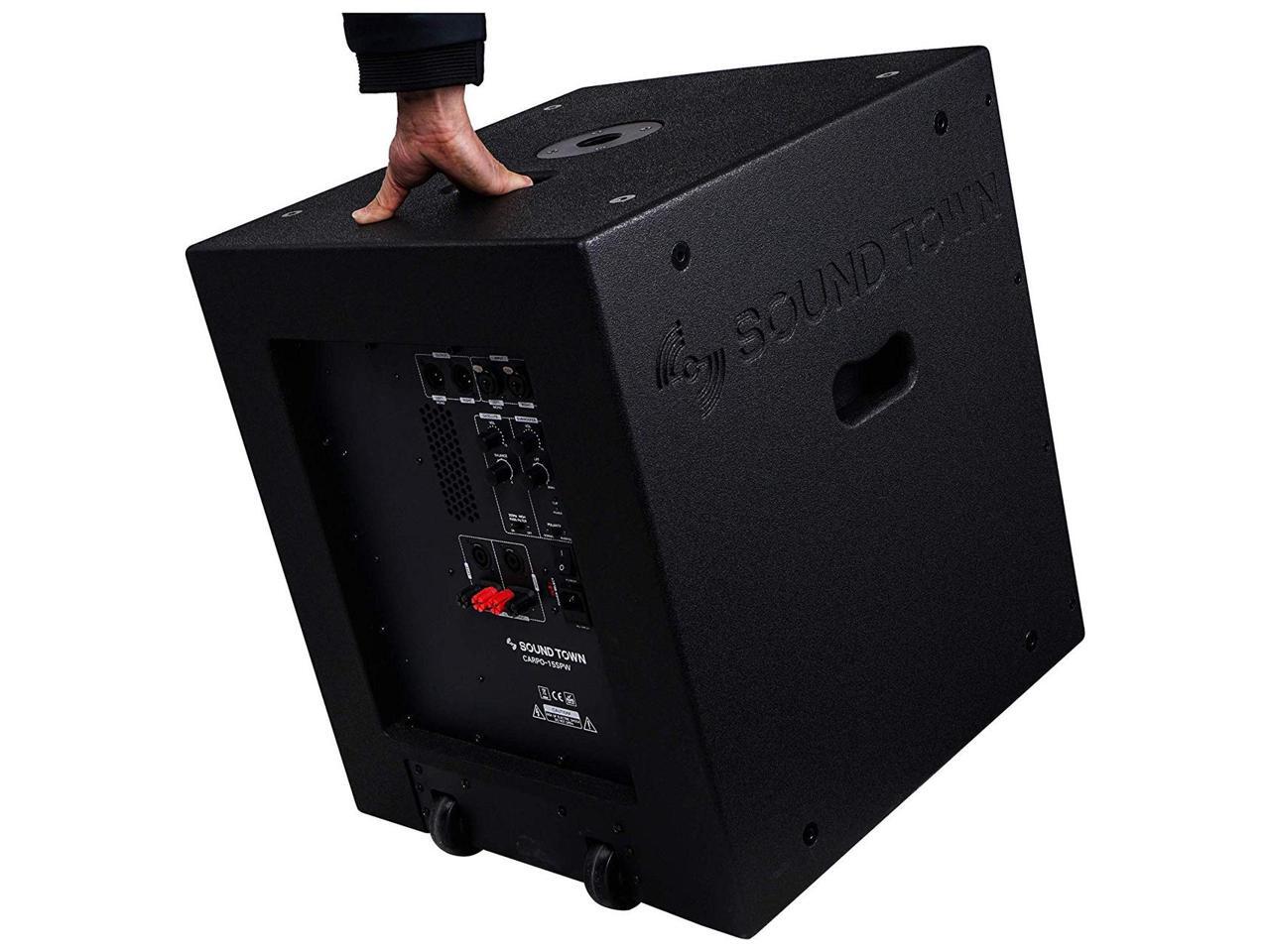 Sound Town 1600 Watts 15” Powered Subwoofer with 2 Speaker Outputs ...