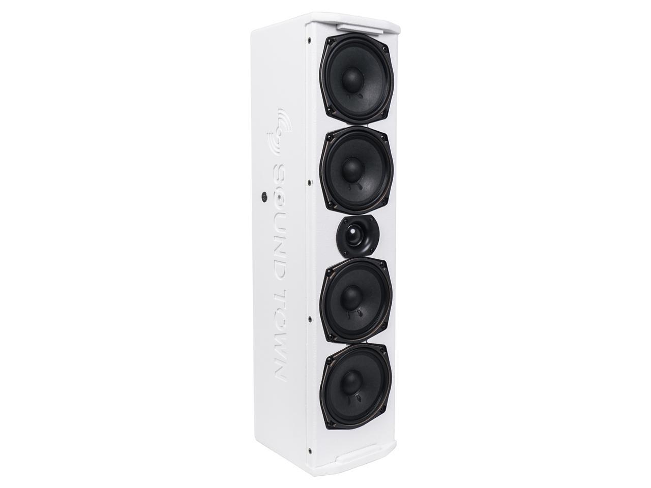 Sound Town Pair of Passive Wall-Mount Column Mini Line Array Speakers ...